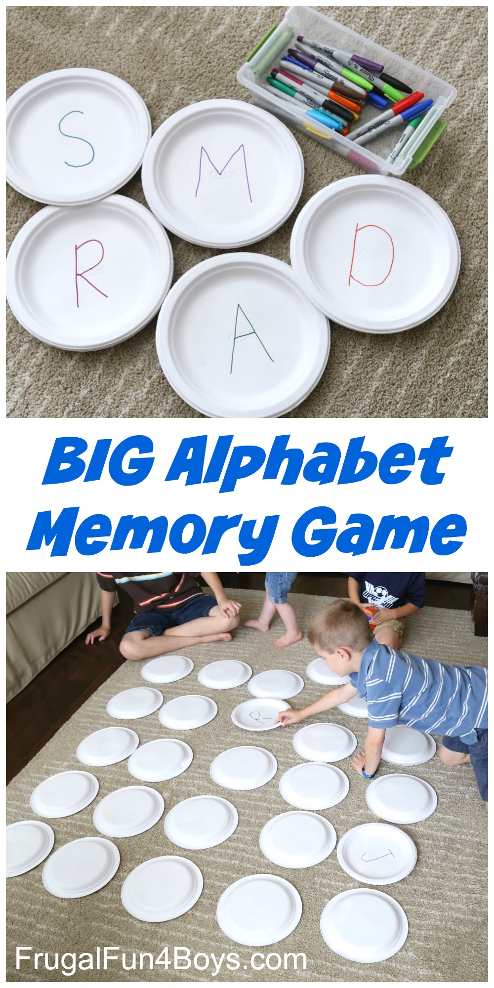 Paper Plate BIG Alphabet Memory Game Frugal Fun For Boys And Girls
