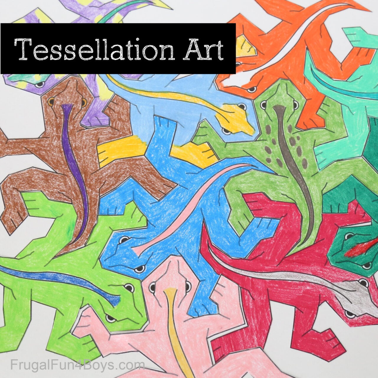 Print and Color Tessellation Art for Kids - Frugal Fun For Boys and Girls