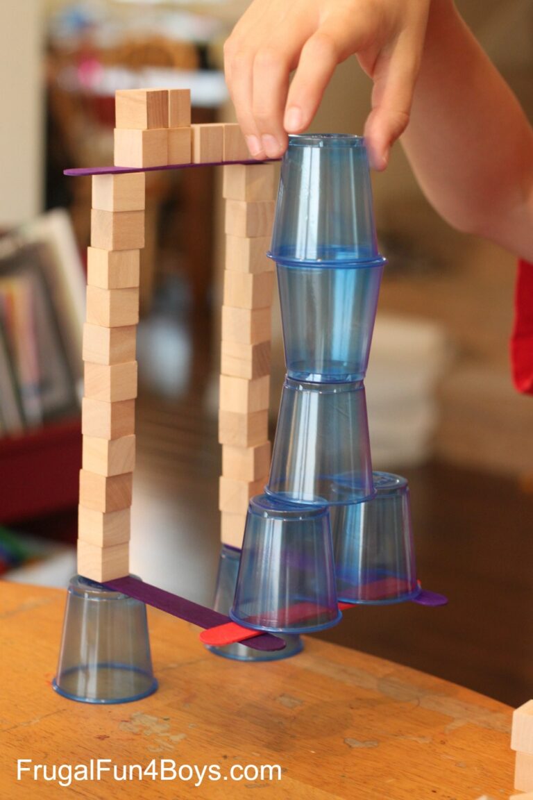 5 Engineering Challenges for Kids (Cups, Craft Sticks, and Cubes ...