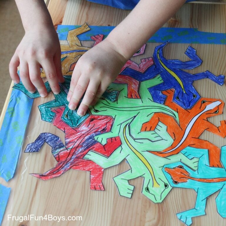 Print and Color Tessellation Puzzles for Kids - Frugal Fun For Boys and ...