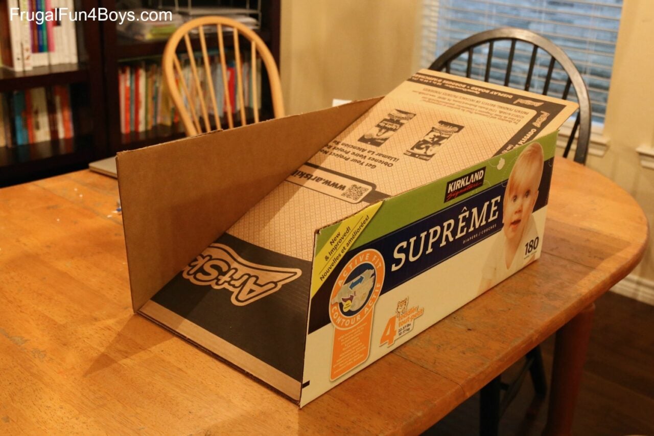 How to Make a Cardboard Box Race Track for Hot Wheels Cars - Frugal Fun ...