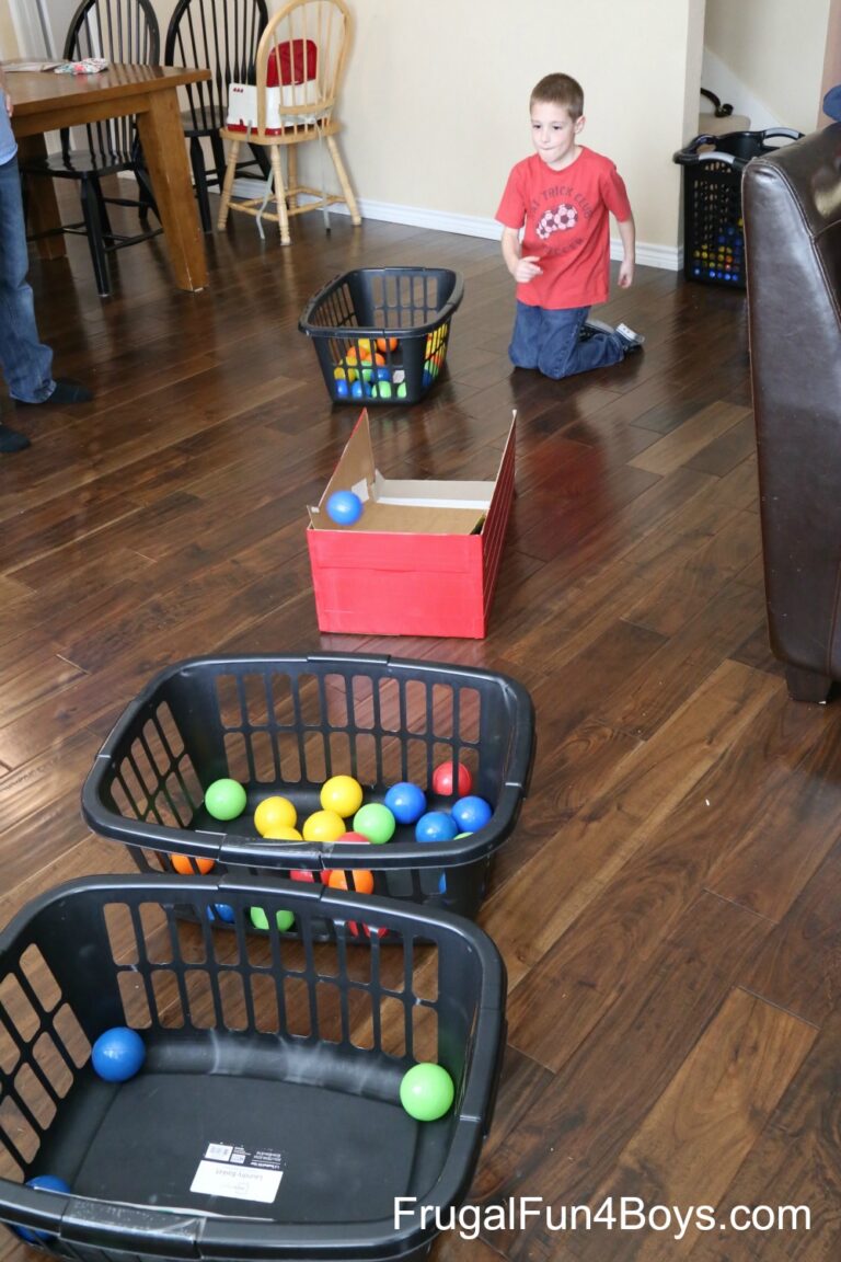 Laundry Basket Skee Ball (With Ball Pit Balls!) - Frugal Fun For Boys ...