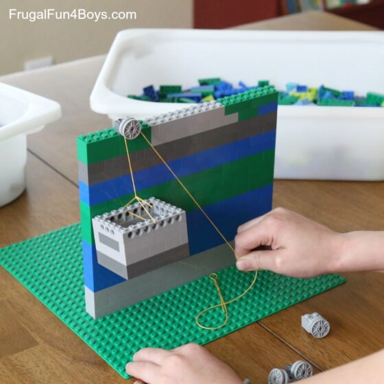 Simple Machines for Kids: LEGO Pulleys STEM Building Challenge - Frugal ...