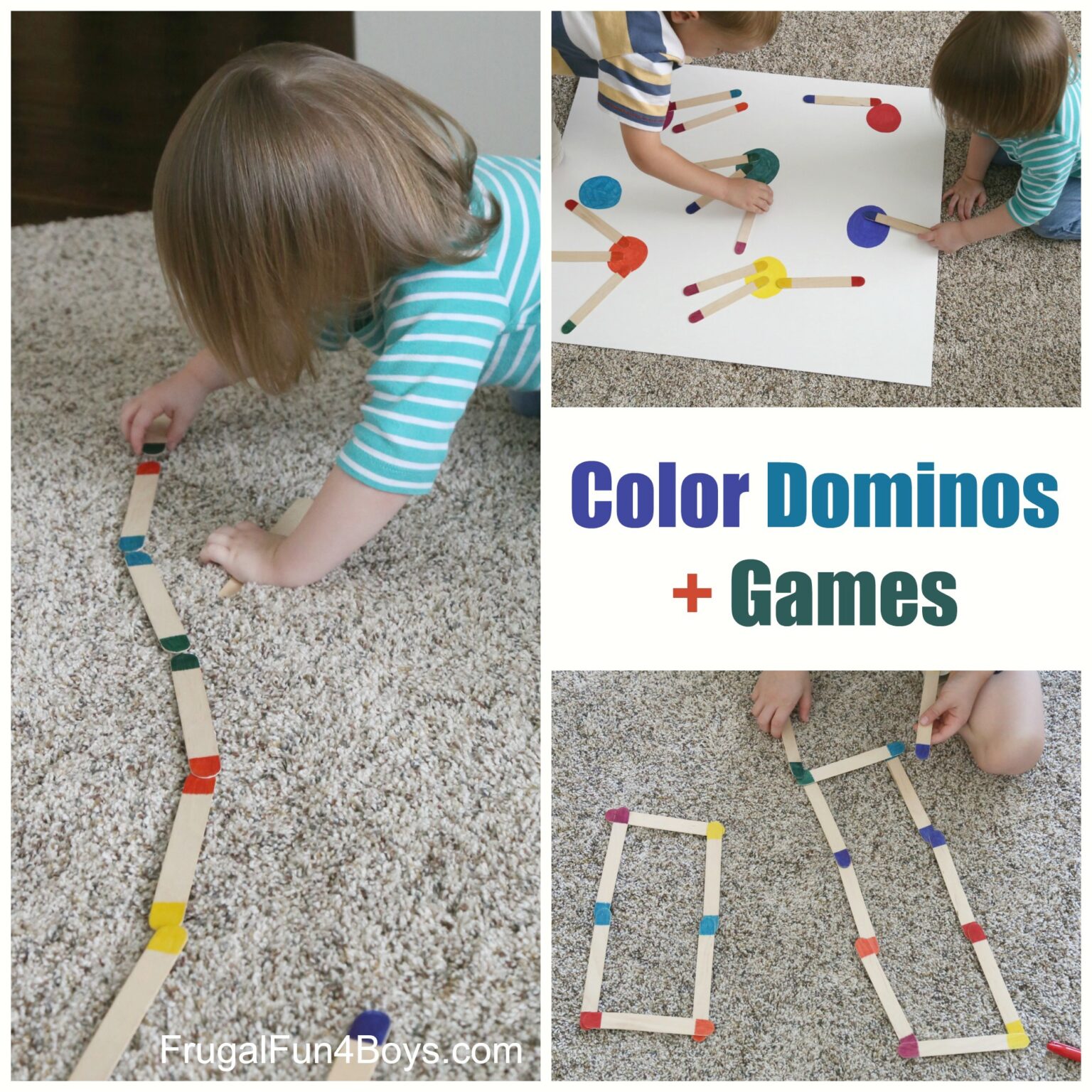 Craft Stick Color Dominos Preschool Activity - Frugal Fun For Boys and ...