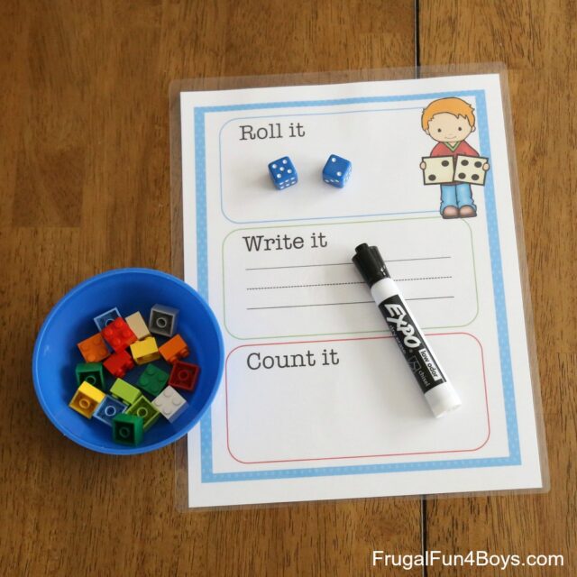 Printable Roll it, Write it, Count it Mats - Frugal Fun For Boys and Girls