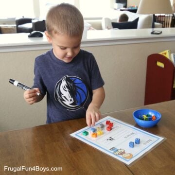 Printable Roll it, Write it, Count it Mats - Frugal Fun For Boys and Girls