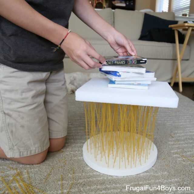 How Strong is Spaghetti? STEM Challenge for Kids! - Frugal Fun For Boys ...