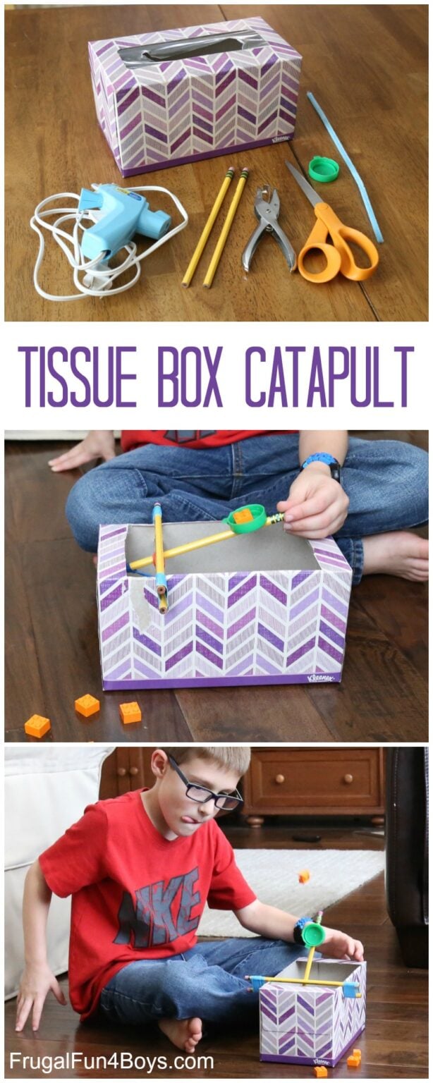 How to Build a Tissue Box Catapult - Frugal Fun For Boys and Girls