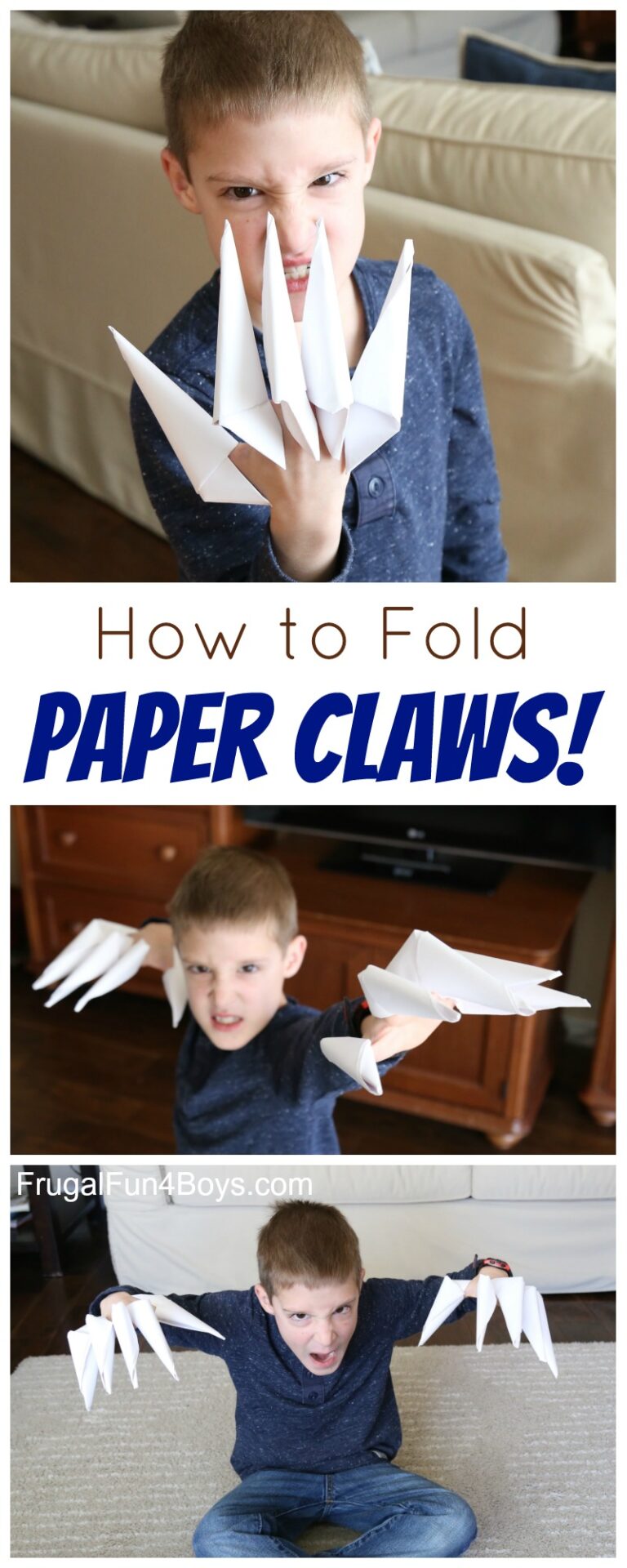 How to Fold Paper Claws - Frugal Fun For Boys and Girls