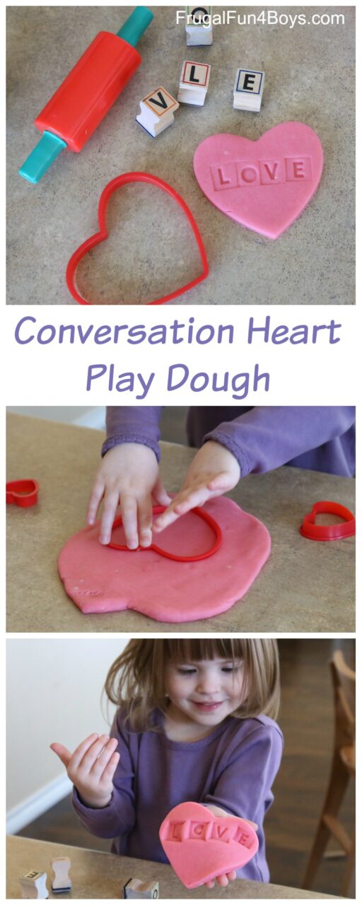 Valentine's Day Conversation Heart Play Dough - Frugal Fun For Boys and ...