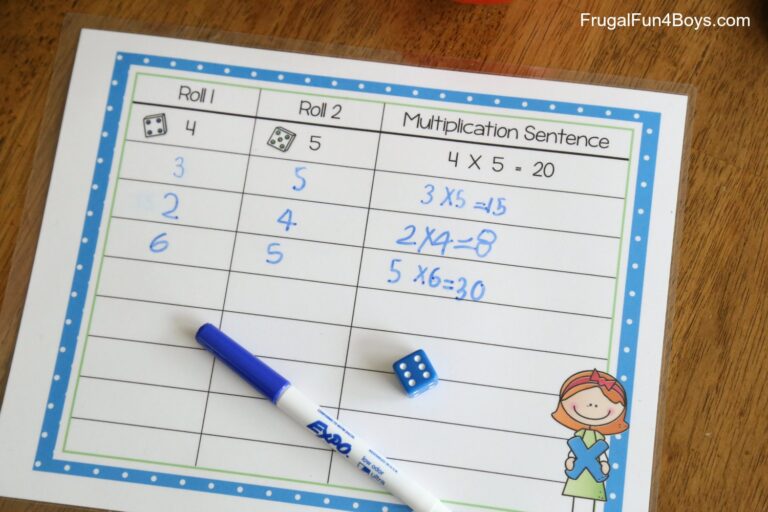 Multiplication Games with Dice - Frugal Fun For Boys and Girls