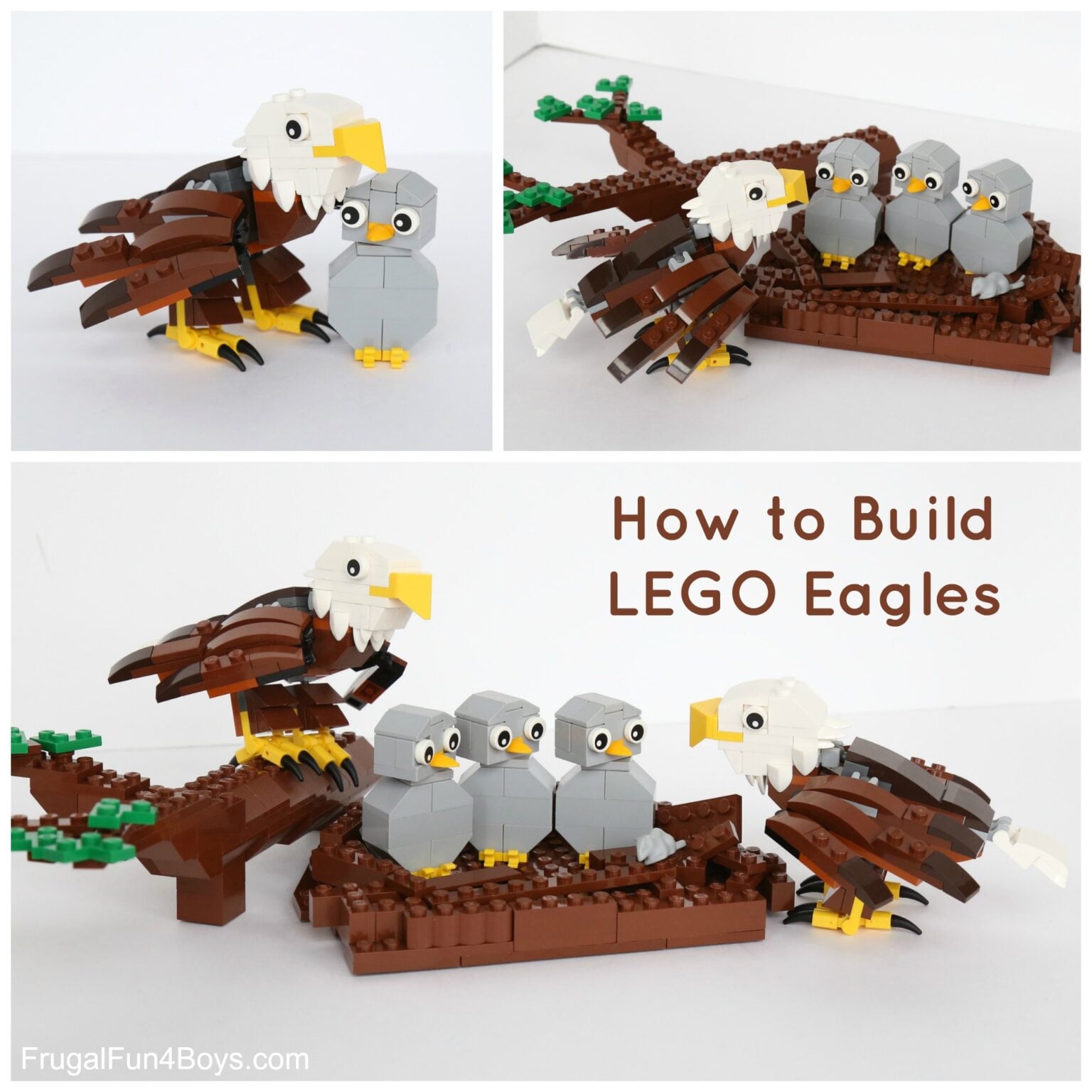 How to Build a LEGO Bald Eagle (with Eaglets!) - Frugal Fun For Boys ...