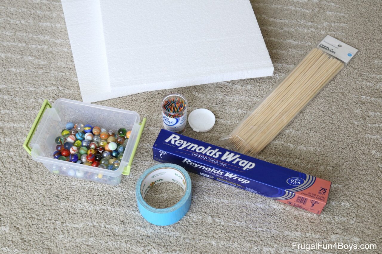 STEM Challenge for Kids: Build a Marble Track with Foil, Bamboo Skewers ...