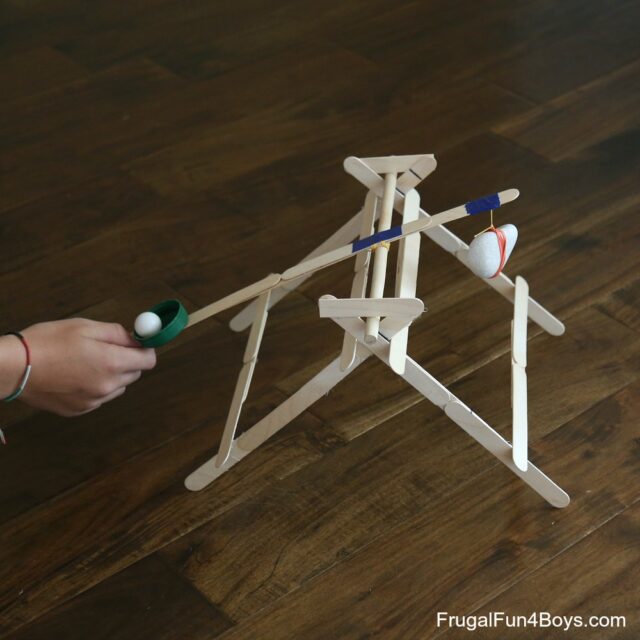 Build and Test Your Own Craft Stick Trebuchet - Frugal Fun For Boys and ...