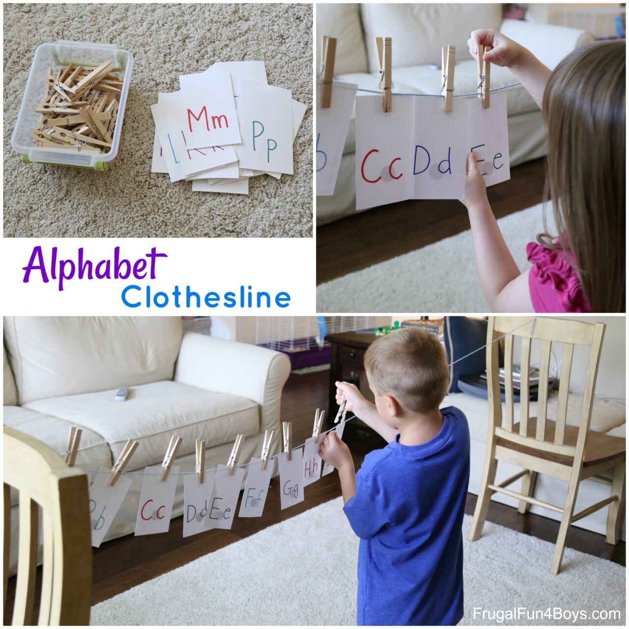 Alphabet Clothesline! Preschool Alphabet Activity - Frugal Fun For Boys ...