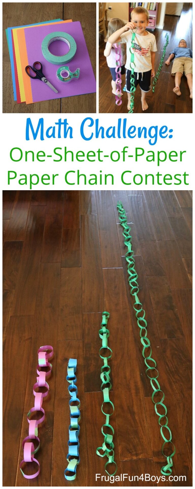 STEM Challenge: One-Piece-of-Paper Paper Chain Contest - Frugal Fun For ...