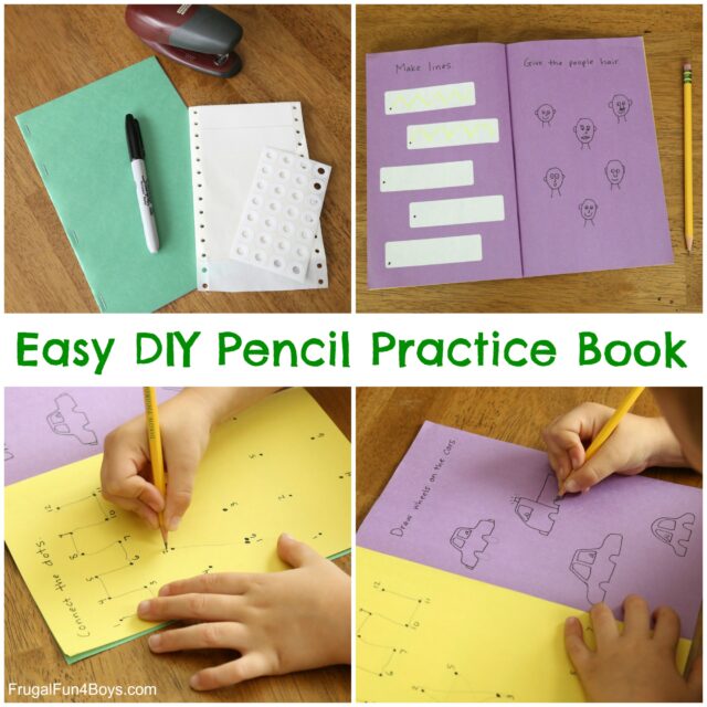Easy DIY Pencil Practice Book for Improving Fine Motor Skills - Frugal ...