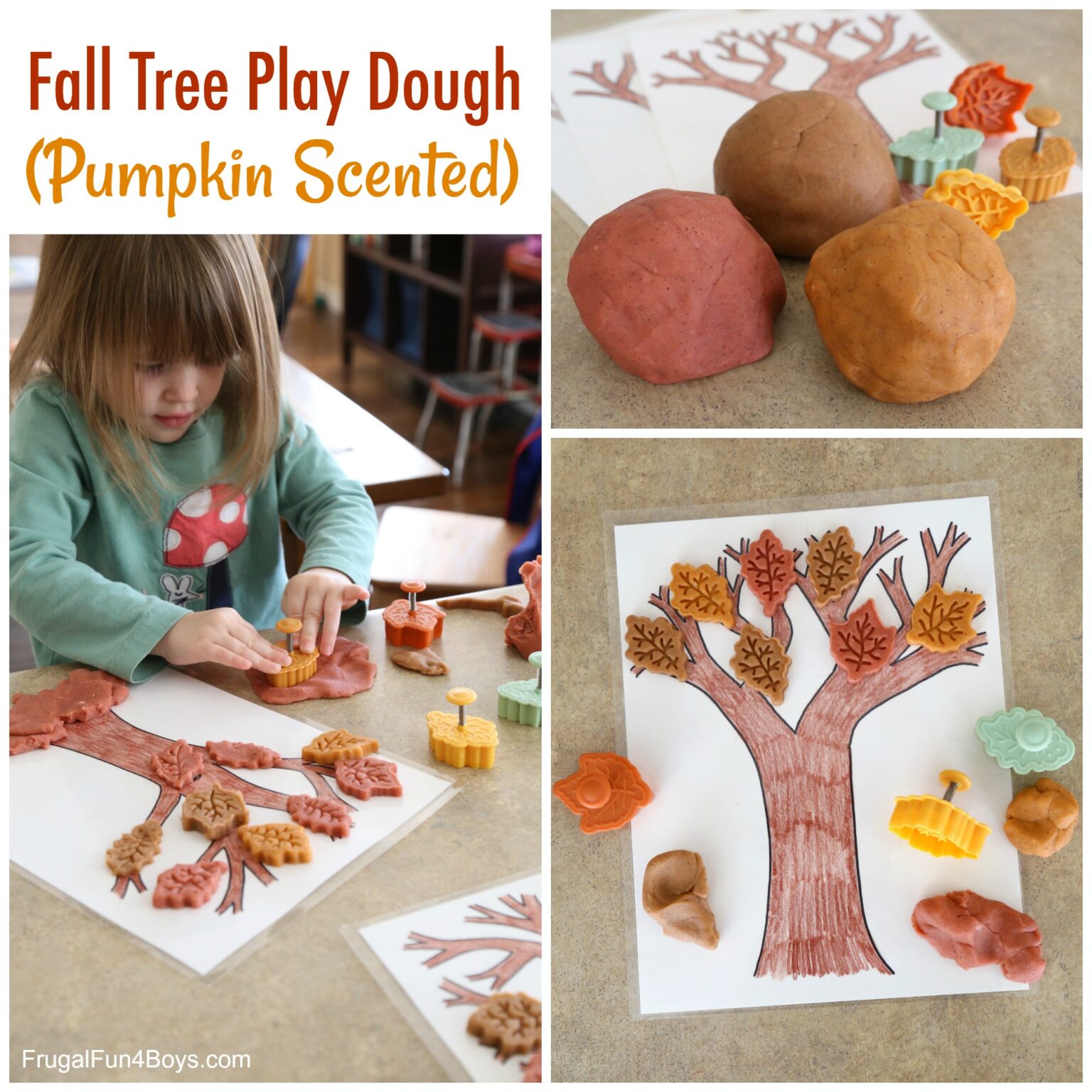 Fall Tree Play Dough Activity (With Pumpkin Spice Play Dough... Mmmm ...