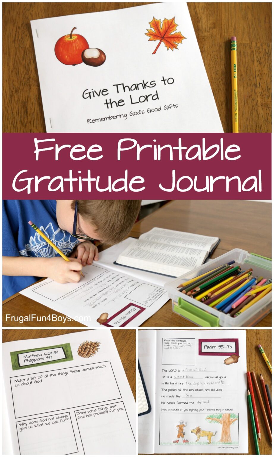 Printable Gratitude Journal For Kids Frugal Fun For Boys And Girls