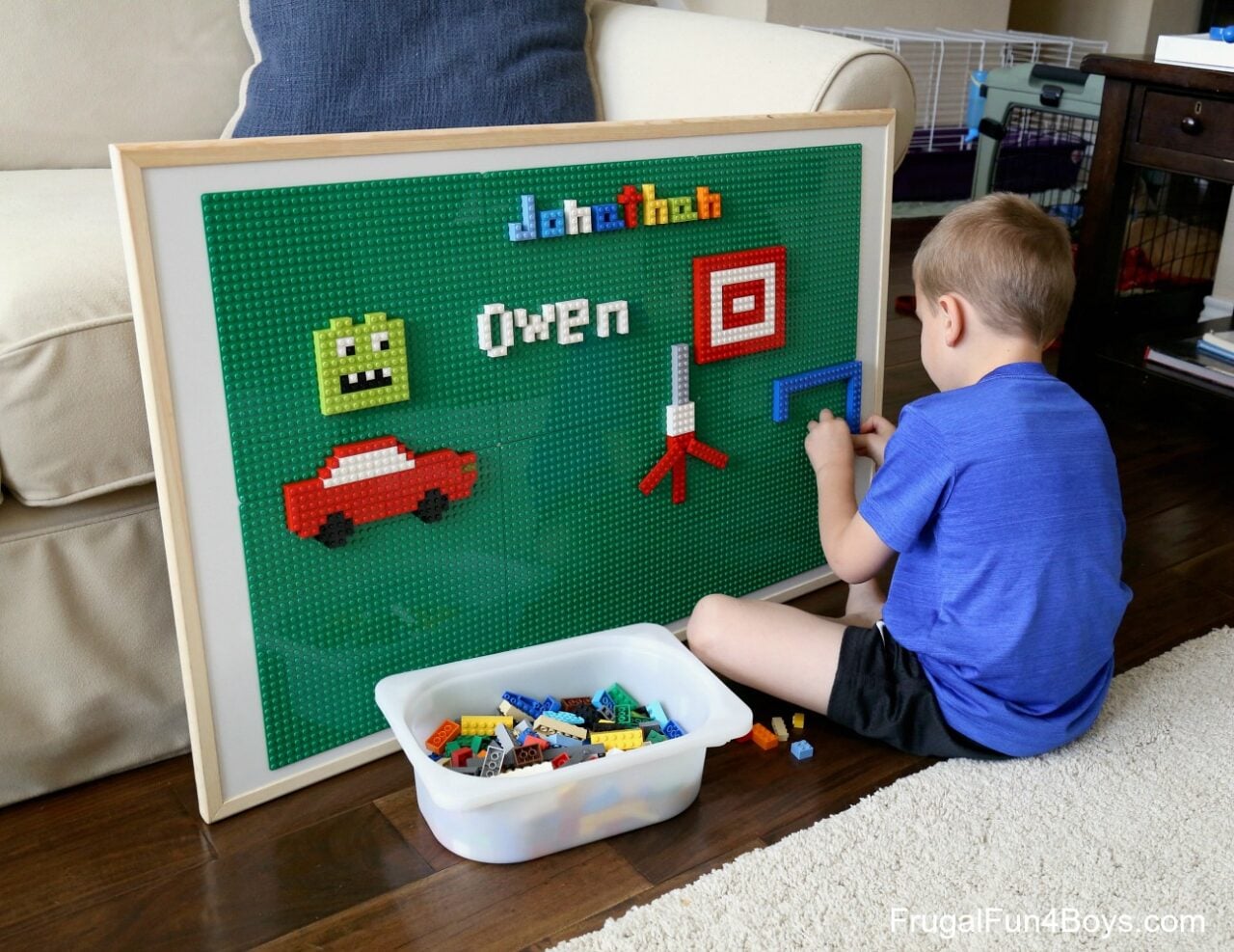 Easy DIY LEGO Wall & Play Board - Frugal Fun For Boys and Girls
