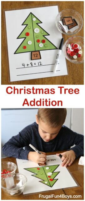 Christmas Tree Addition - Free Math Printable - Frugal Fun For Boys and ...