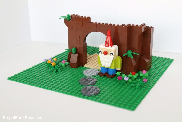 Build a LEGO Gnome Garden - Frugal Fun For Boys and Girls