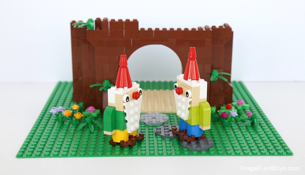 Build a LEGO Gnome Garden - Frugal Fun For Boys and Girls