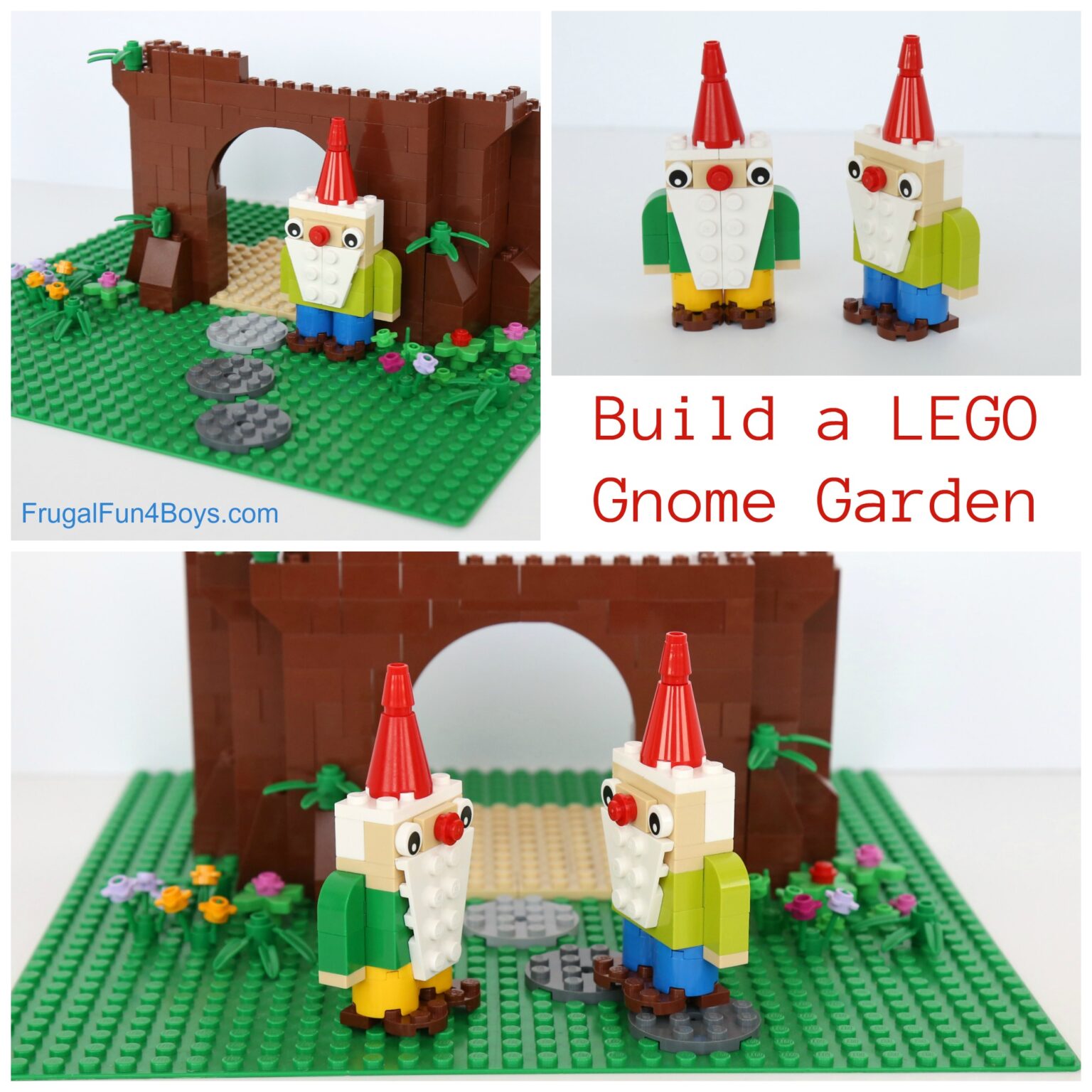 Build a LEGO Gnome Garden - Frugal Fun For Boys and Girls