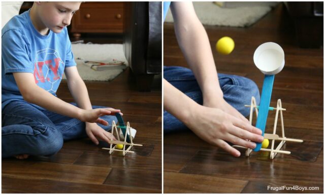 Build a Powerful Popsicle Stick Catapult - Frugal Fun For Boys and Girls