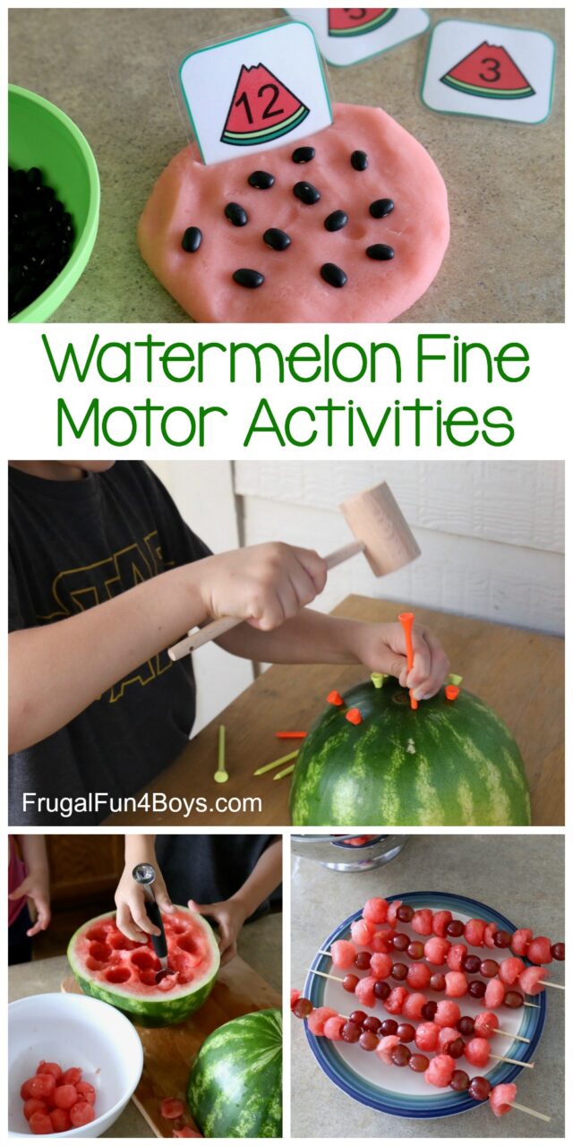 Watermelon Fine Motor Activities - Frugal Fun For Boys and Girls