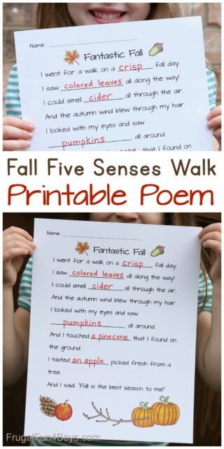 Fall Five Senses Walk Fill-in-the-Blanks Poem - Frugal Fun For Boys and ...