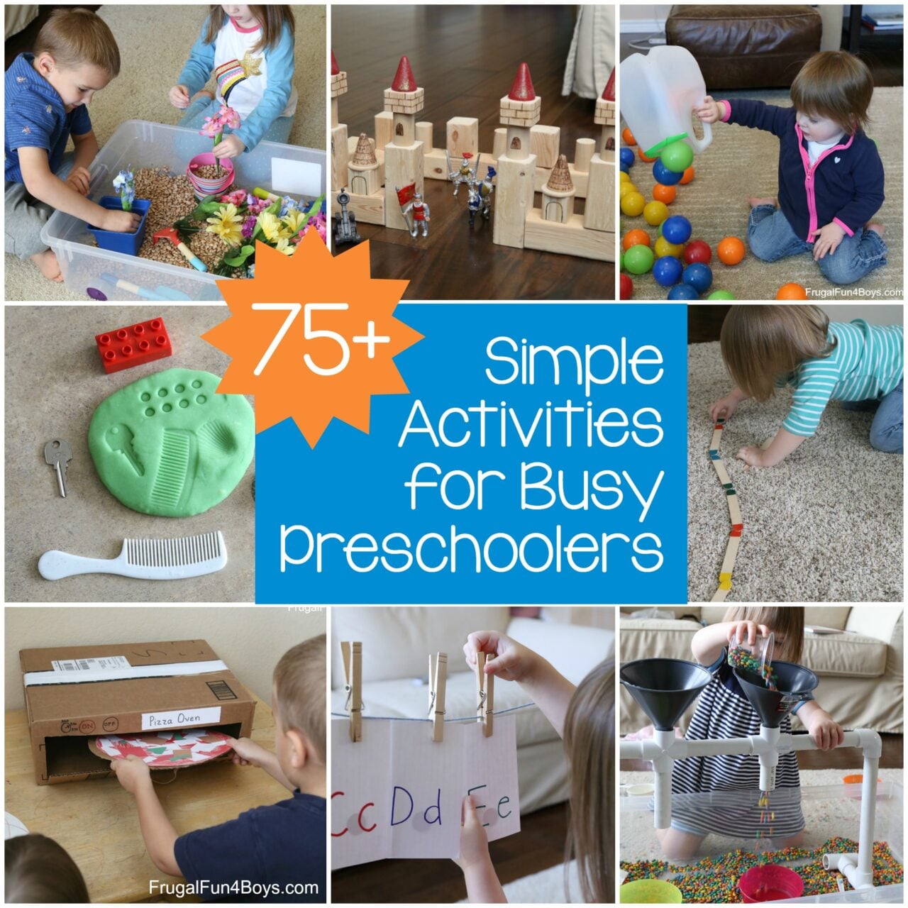 75+ of the BEST Simple Activities for Busy Preschoolers - Frugal Fun ...