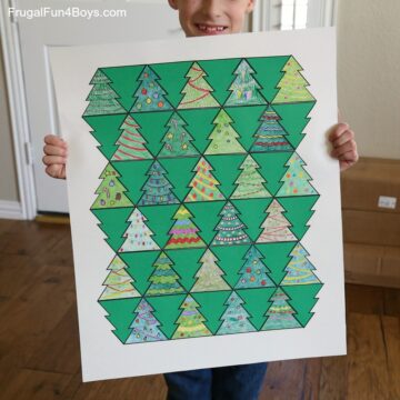 Collaborative Art with Christmas Tree Tessellations - Frugal Fun For ...