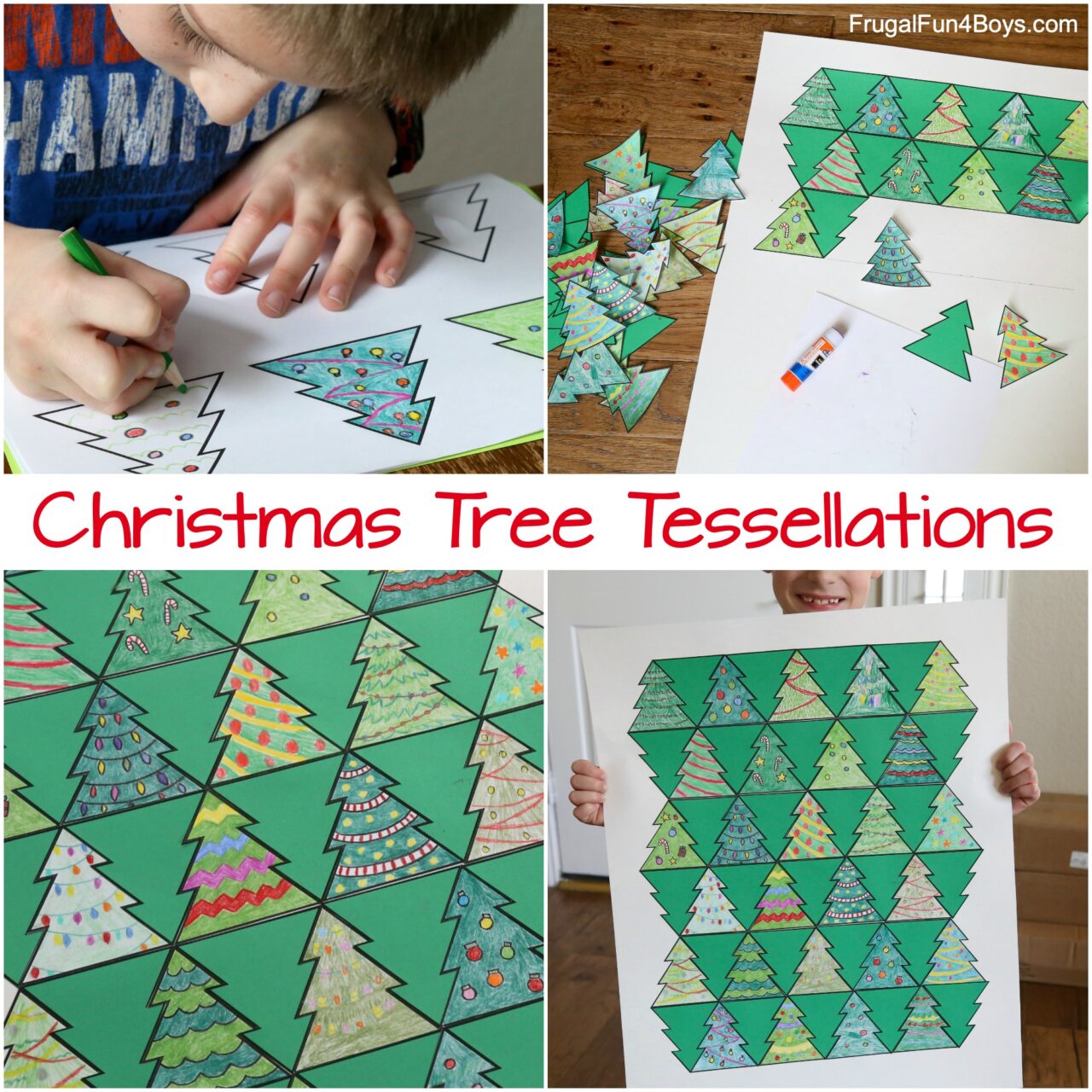 Collaborative Art with Christmas Tree Tessellations - Frugal Fun For ...