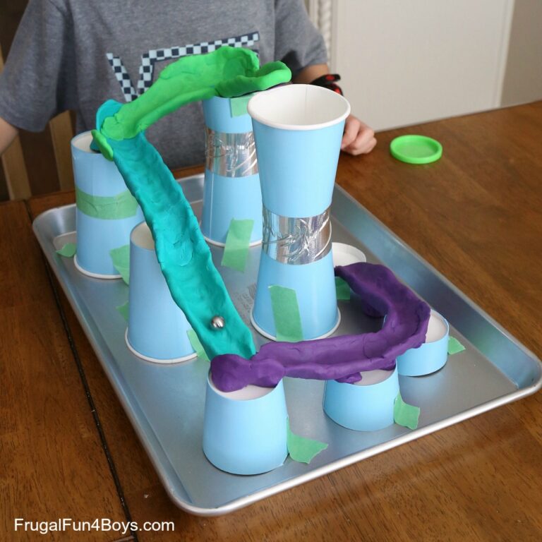 Marbles and Play Dough STEM Challenge - Frugal Fun For Boys and Girls