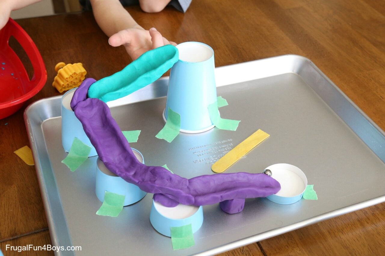 Marbles and Play Dough STEM Challenge - Frugal Fun For Boys and Girls