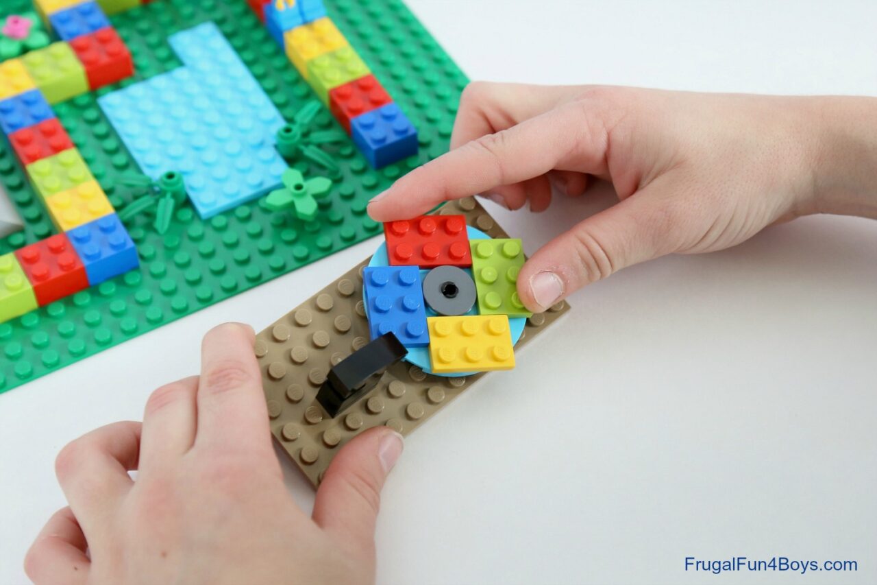 Build a Game Spinner with LEGO Bricks - Frugal Fun For Boys and Girls