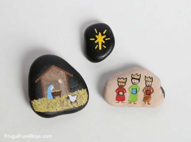 These Nativity Painted Stones will Become a Christmas Keepsake - Frugal ...