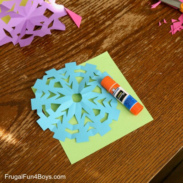 Brighten up winter with colorful origami paper snowflakes! - Frugal Fun ...