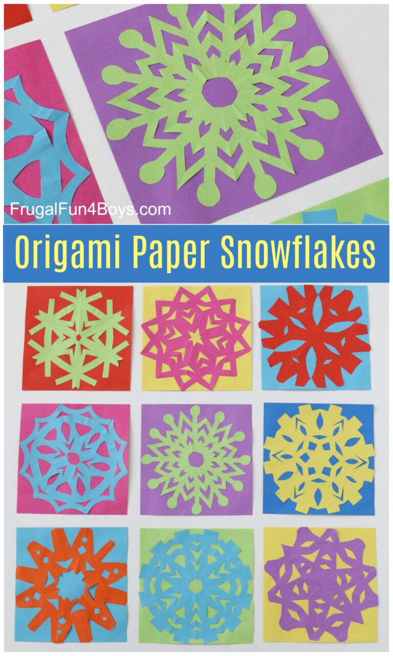 Brighten up winter with colorful origami paper snowflakes! - Frugal Fun ...