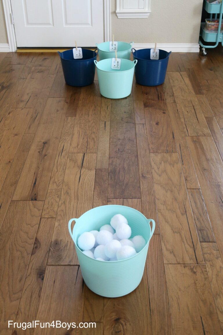 Snowball Addition and Subtraction Math Games - Frugal Fun For Boys and ...