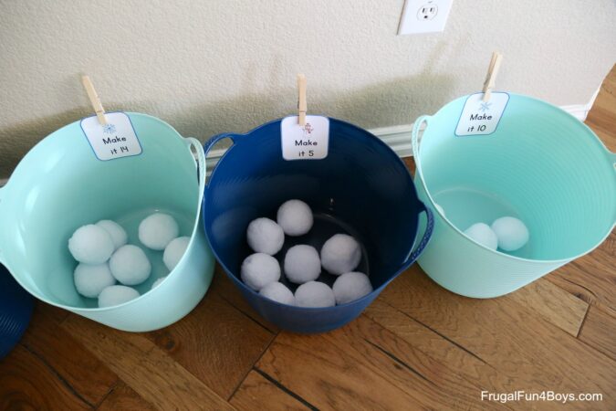 Snowball Addition and Subtraction Math Games - Frugal Fun For Boys and ...