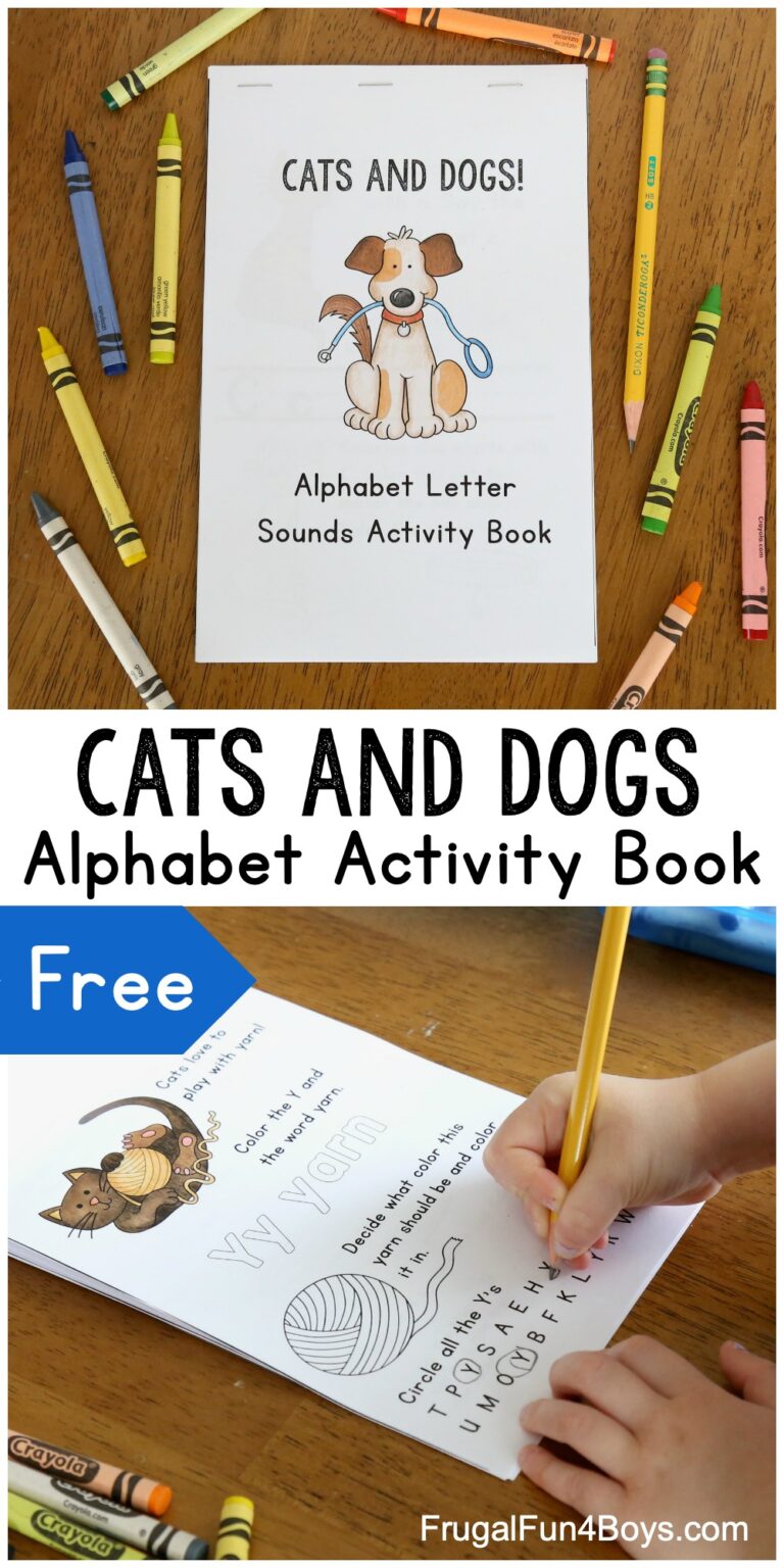 Cats and Dogs Themed Printable Letter Sounds Activity Book - Frugal Fun ...