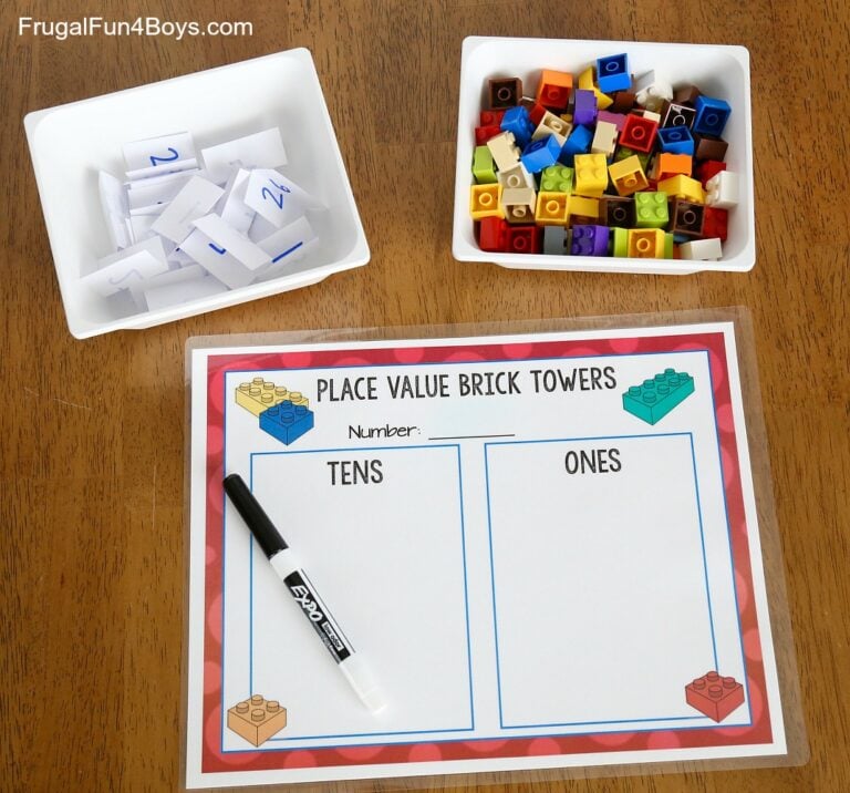 Hands-On Place Value Math Activity with LEGO Bricks - Frugal Fun For ...