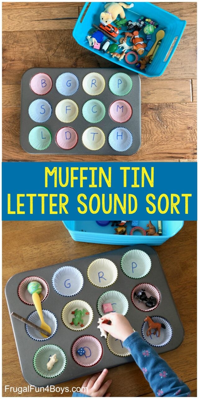 Muffin Tin Letter Sounds Activity - Frugal Fun For Boys and Girls