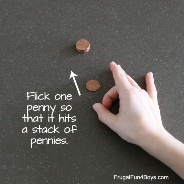 Easy Inertia Science Experiments with Pennies - Frugal Fun For Boys and ...