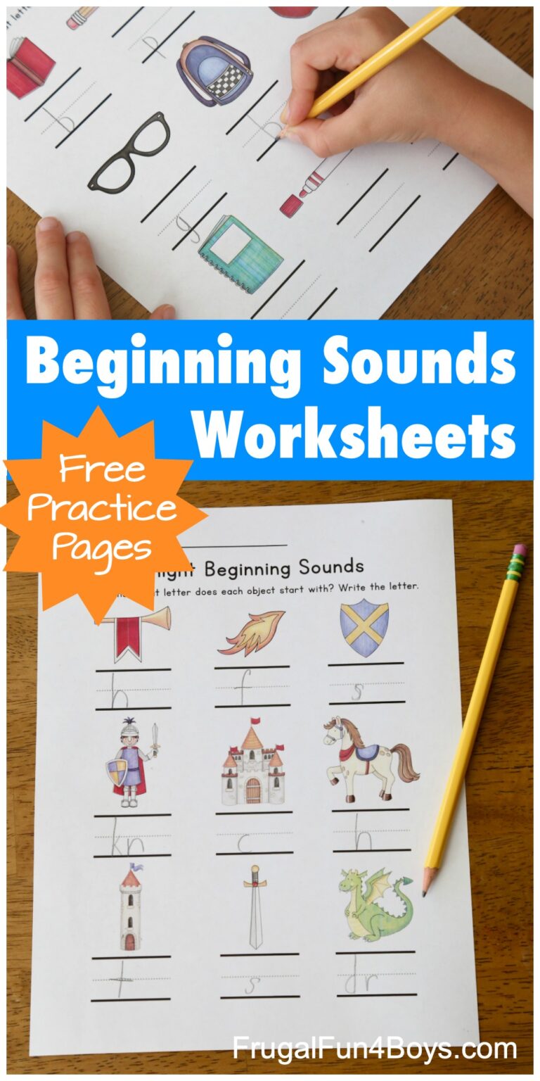 Printable Beginning Sounds Phonics Worksheets - Frugal Fun For Boys and ...