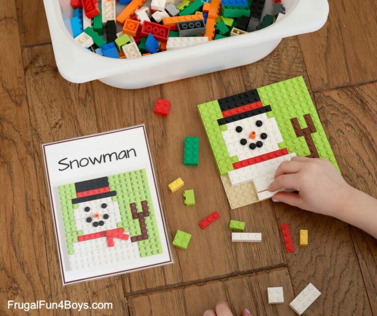 Printable LEGO Christmas Building Cards - Frugal Fun For Boys and Girls