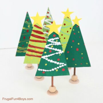 Cereal Box Trees Christmas Craft for Kids - Frugal Fun For Boys and Girls