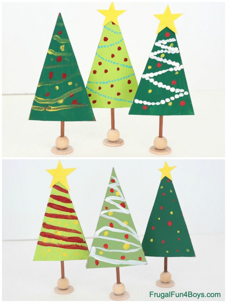 Cereal Box Trees Christmas Craft for Kids - Frugal Fun For Boys and Girls